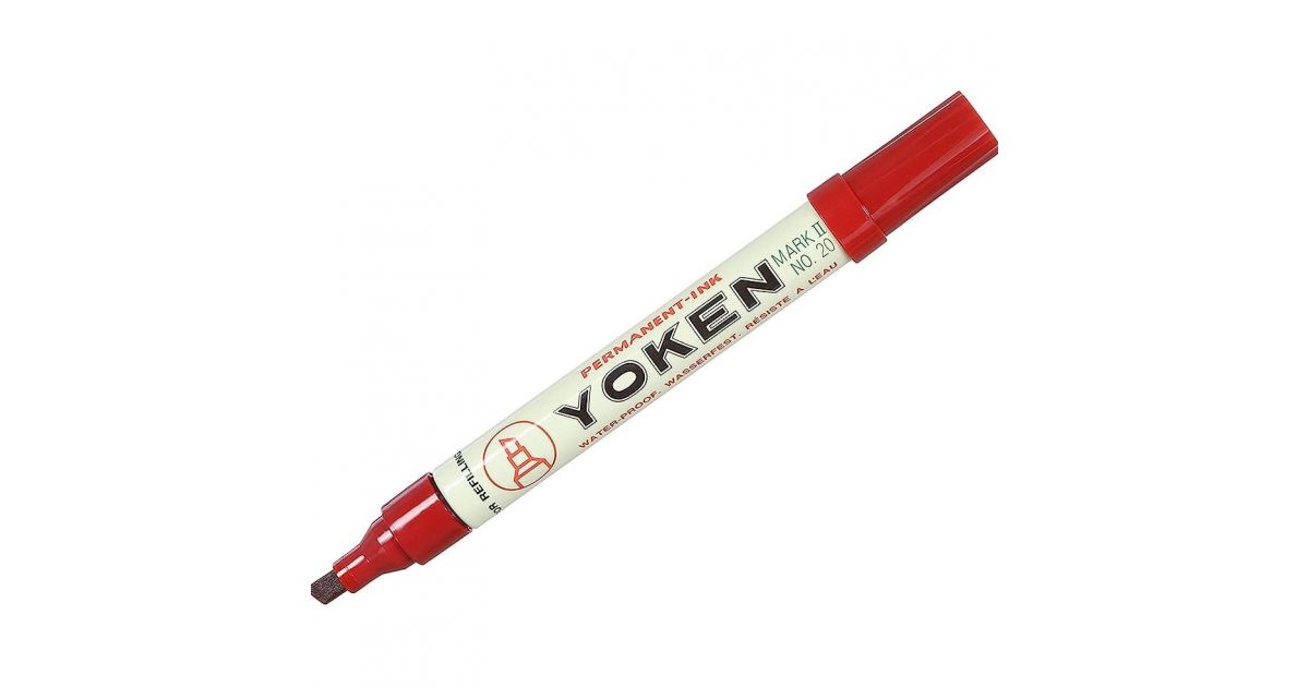 Yoken MARKER No20 Permament Chisel - Red | DotDune