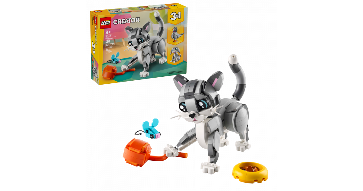 LEGO Creator 31163 3-in-1 Playful Cat Set | DotDune
